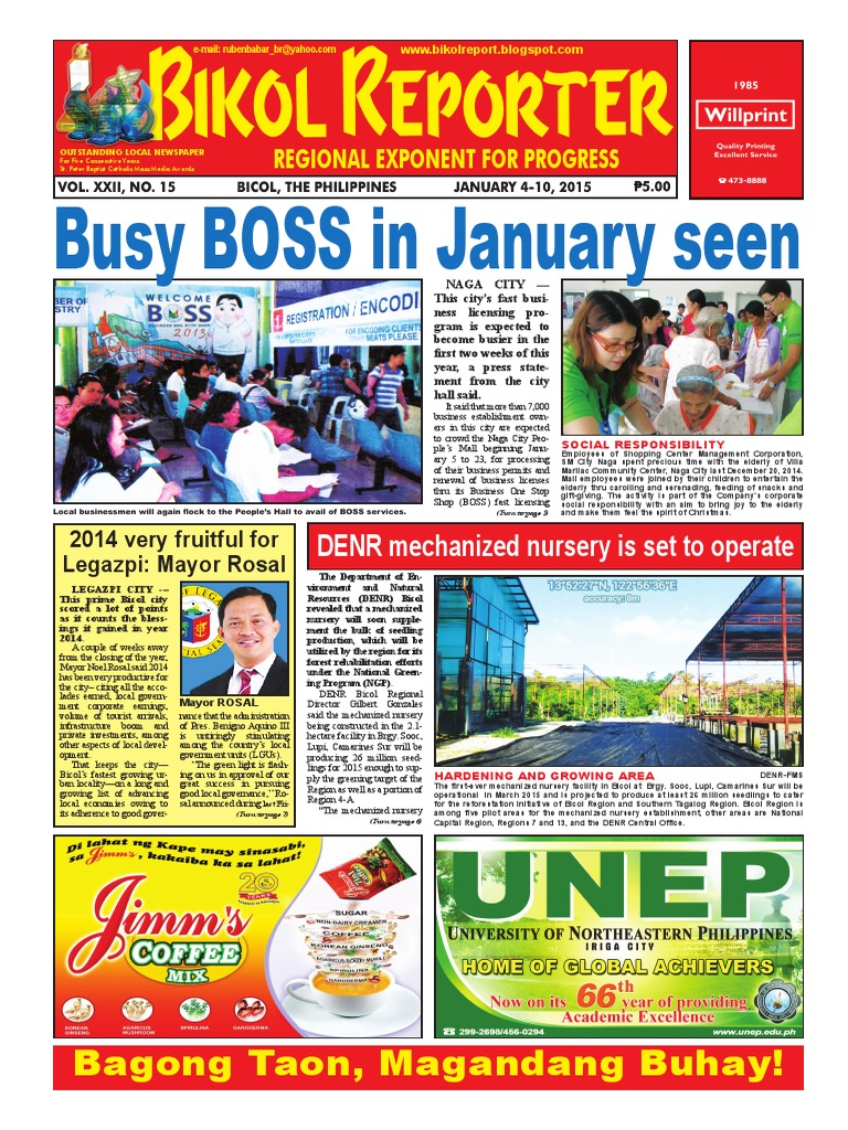 Bikol Reporter January 4 - 10 Issue | PDF | Business