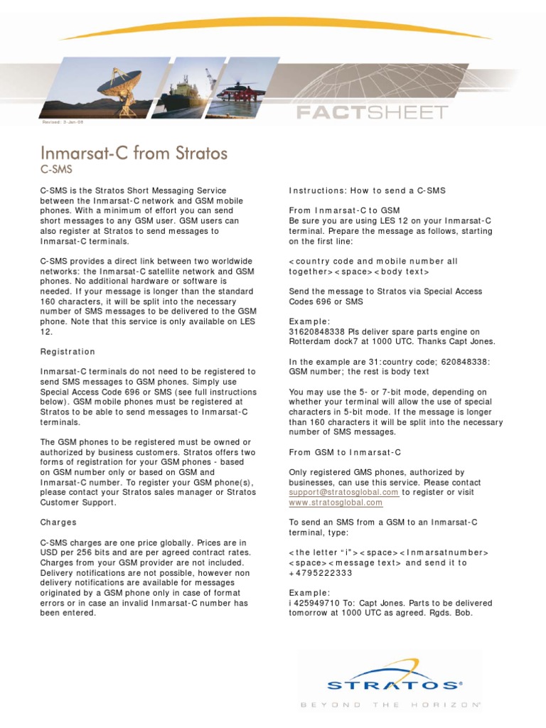 Inmarsat C - C SMS | PDF | Short Message Service | Gsm