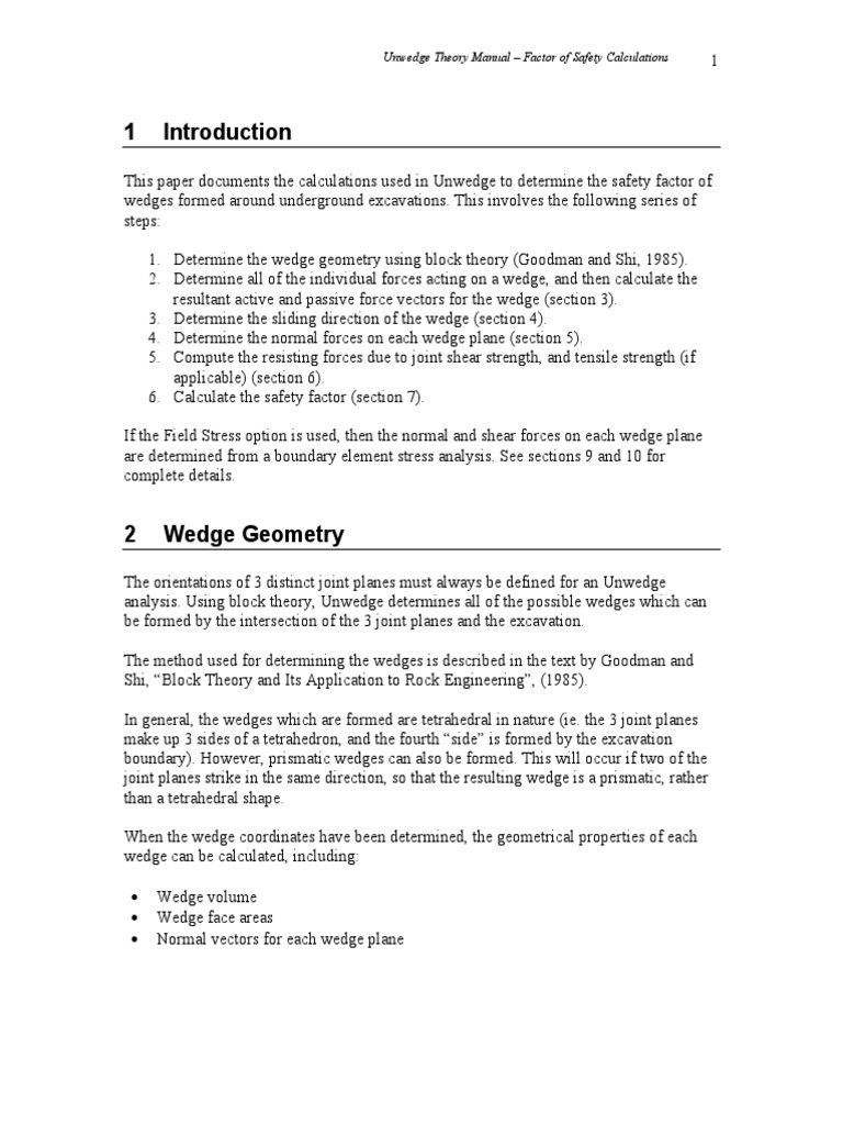 Unwedge Theory of FS | PDF | Stress–Strain Analysis | Strength Of Materials
