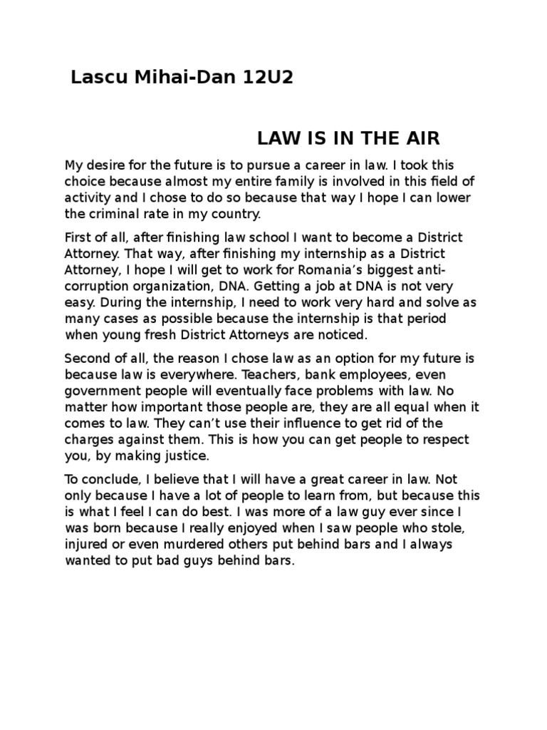 Why I Chose To Go To Law School | PDF | Social Science