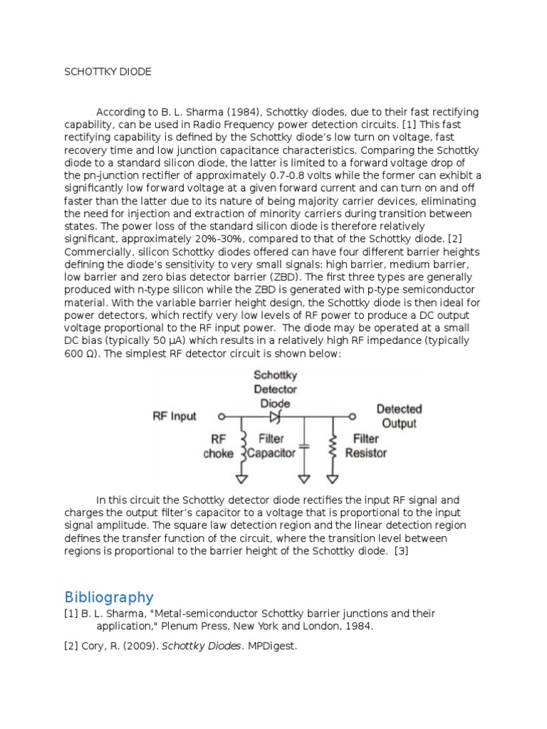 RRL - Schottky Diode Draft | PDF | Diode | Detector (Radio)
