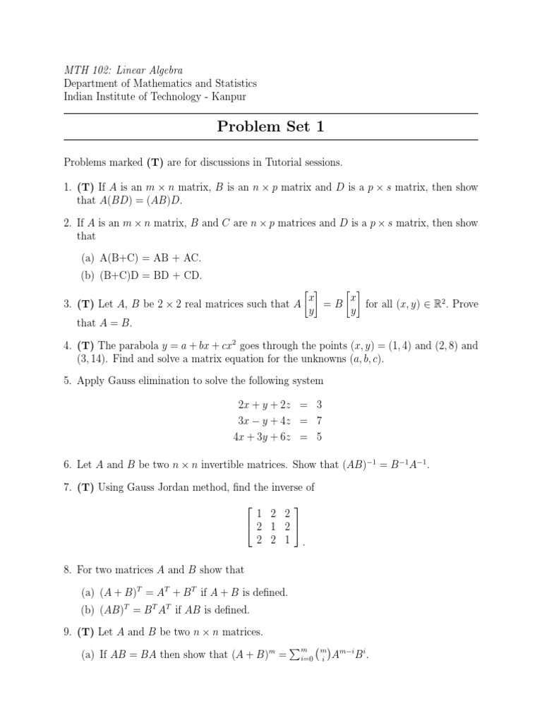 Assignments La Pdf Eigenvalues And Eigenvectors Matrix Mathematics