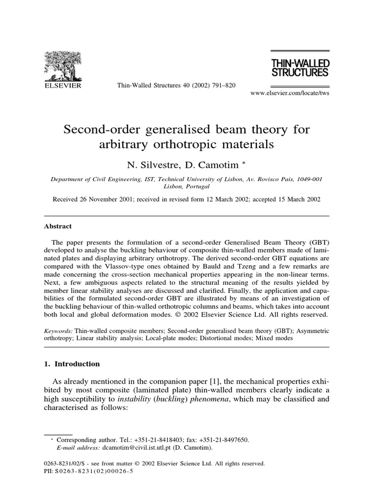 Second Order Beam Theory | PDF | Buckling | Bending