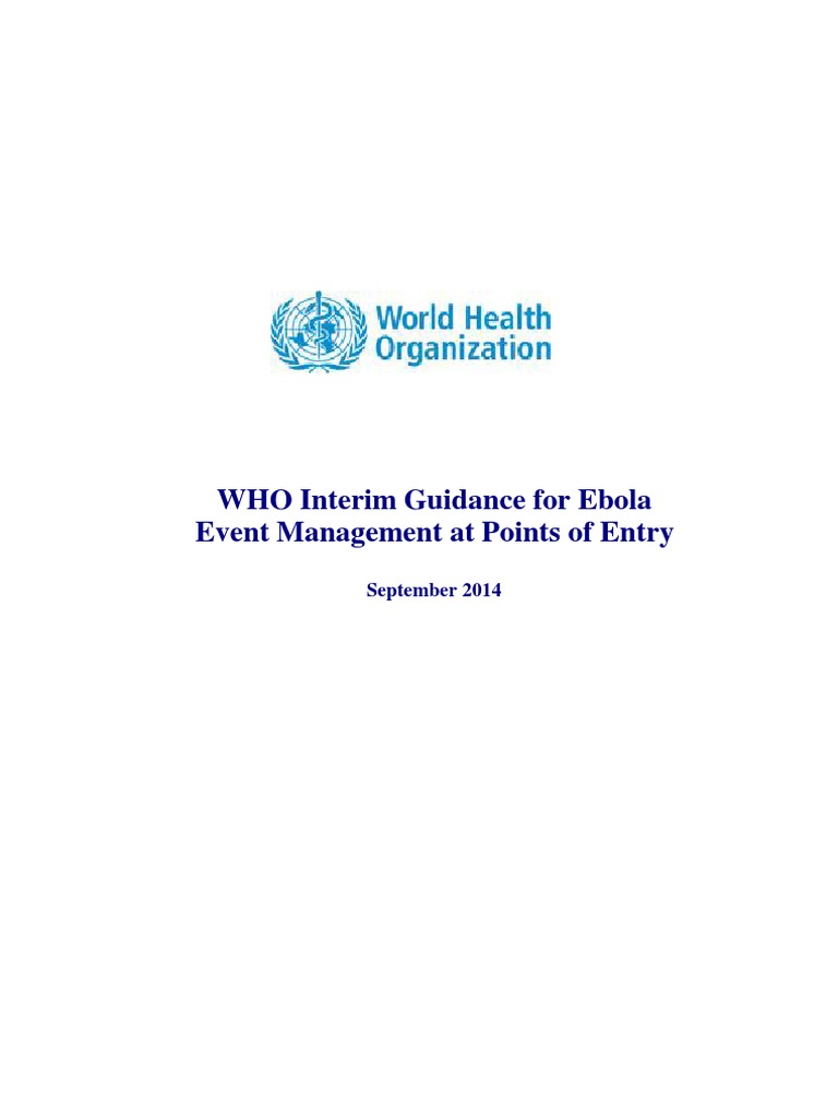 EVD WHO Guidance PoE 14.1 Eng | PDF | Ebola Virus Disease | World ...