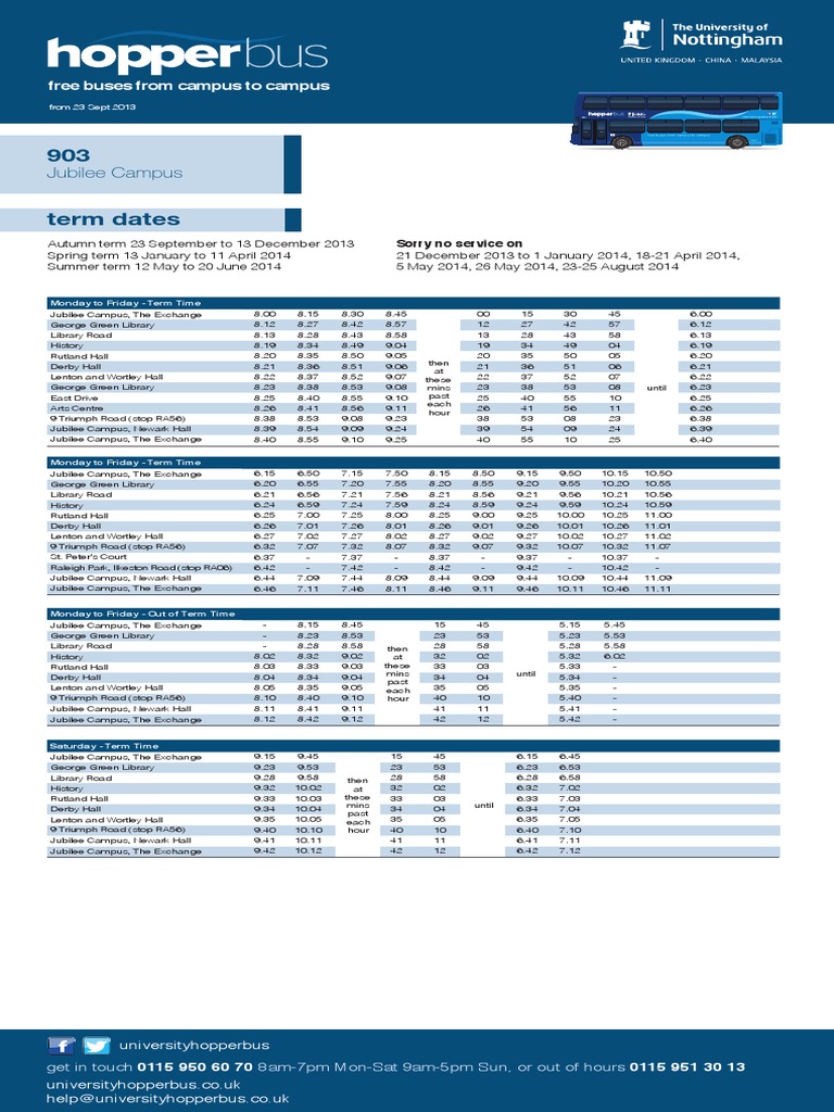 Jubilee Hopper Bus Timetable | PDF