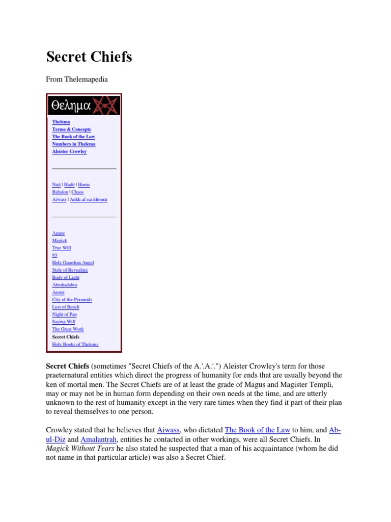 Secret Chiefs | PDF | Thelema | Esoteric Schools Of Thought