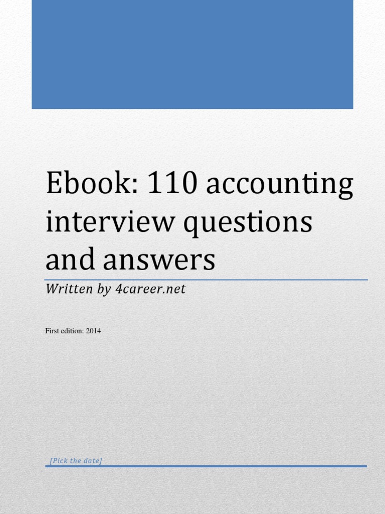 Ebook 110 Accounting Interview Questions Answers | PDF | Debits And ...