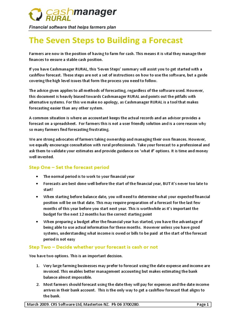 Seven Steps to Forecasting | Forecasting | Expense