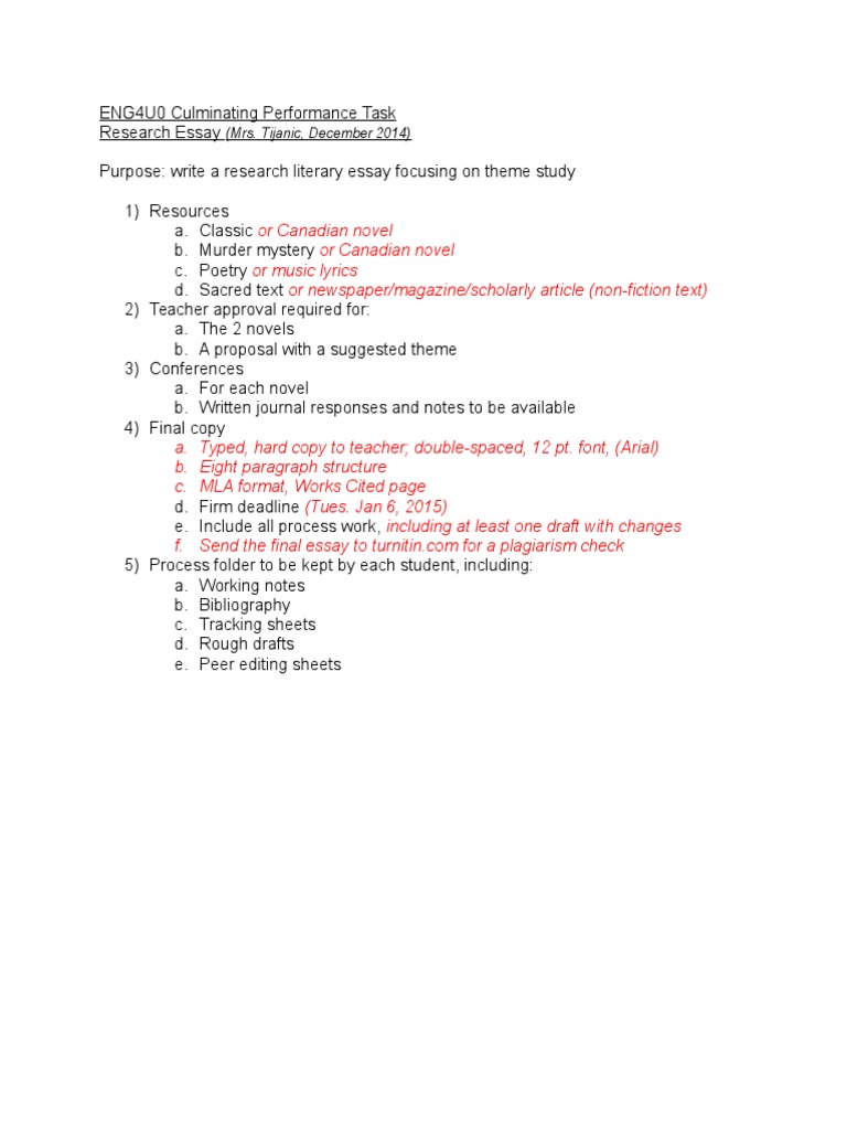 ENG4U0 Culminating Performance Task | Essays | Thesis