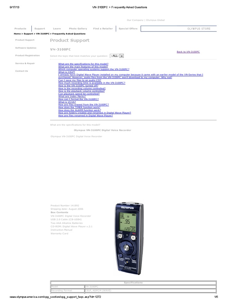 VN-3100PC - Frequently Asked Questions | PDF | Microsoft Windows | Windows 7