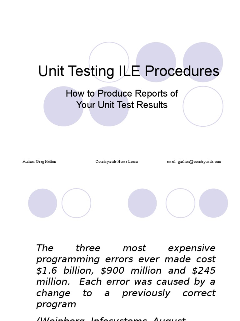 Ile Procedures | PDF | Unit Testing | Parameter (Computer Programming)