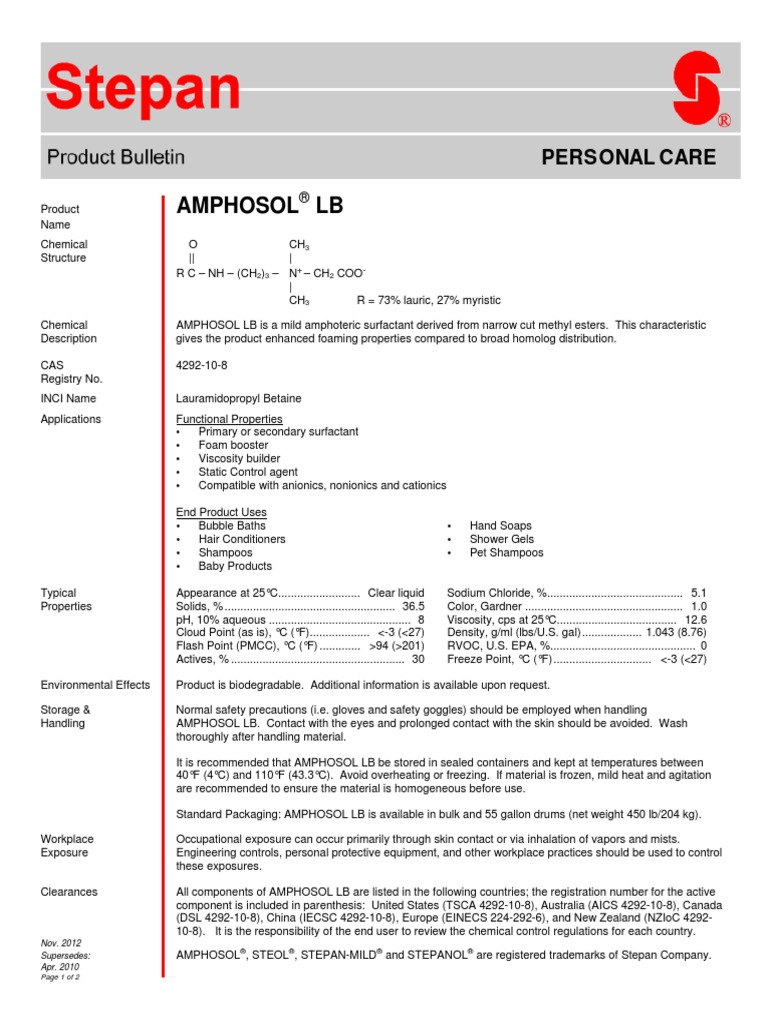 Amphosol Lb | Shampoo | Surfactant