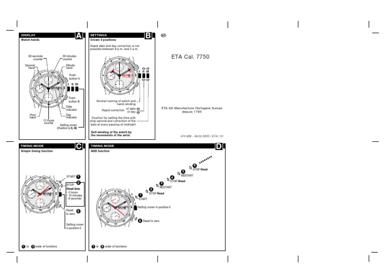 ETA Valjoux 7750 | PDF