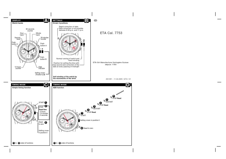 ETA Valjoux 7753 | PDF