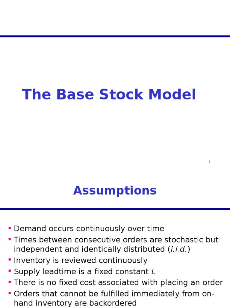 Base Stock Policy | PDF | Inventory | Demand