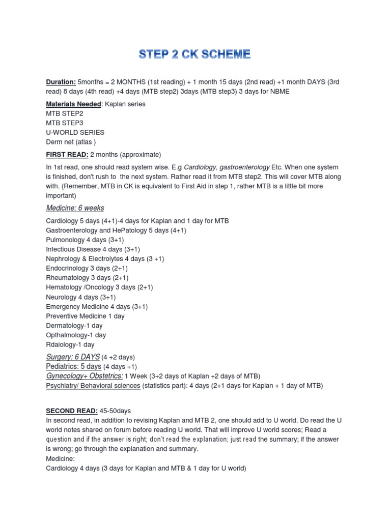 Step 2 CK Scheme | PDF | Medicine | Health Care