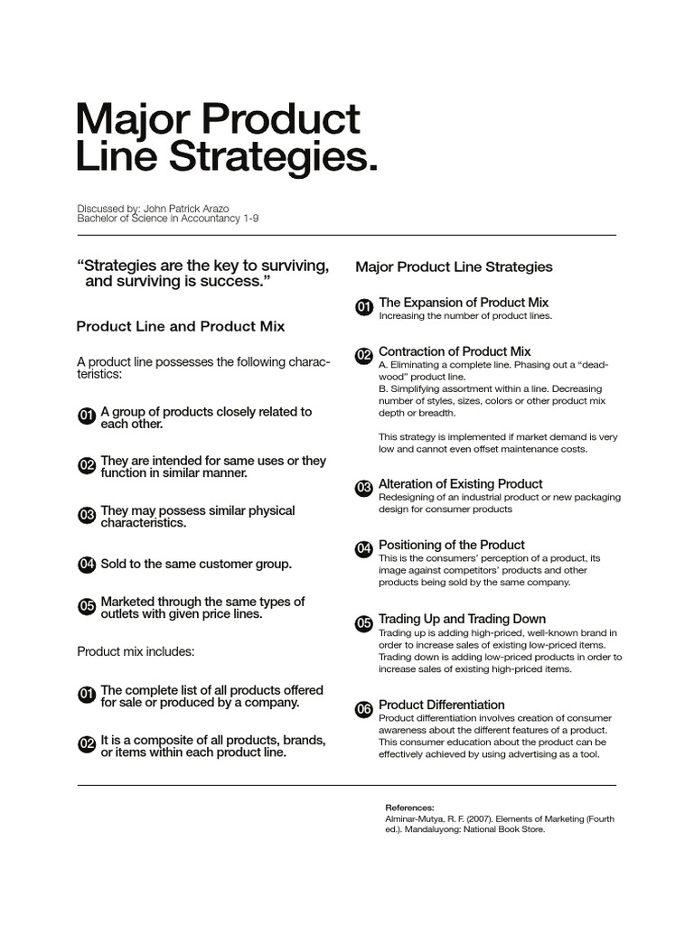 Major Product Line Strategies | PDF