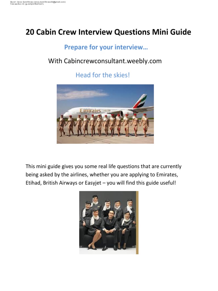 20 Cabin Crew Interview Questions | PDF