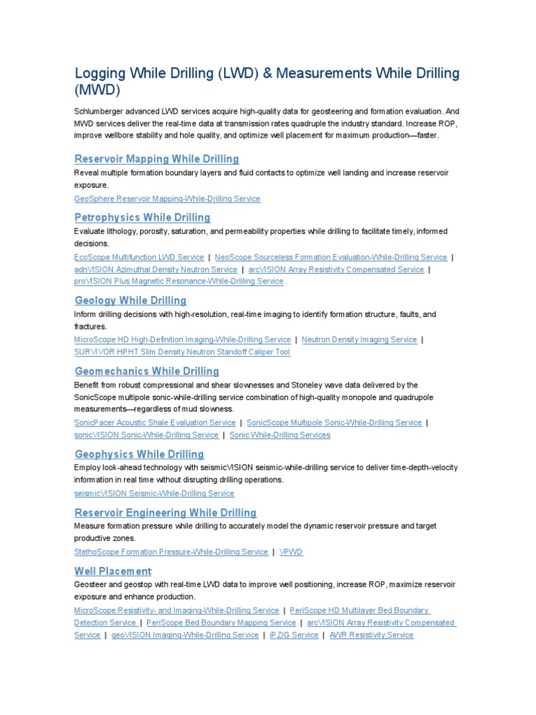 Logging While Drilling | Download Free PDF | Applied And ...