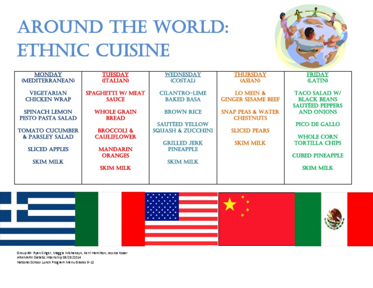 High School Ethnic Lunch Menu | PDF | Cooking, Food & Wine