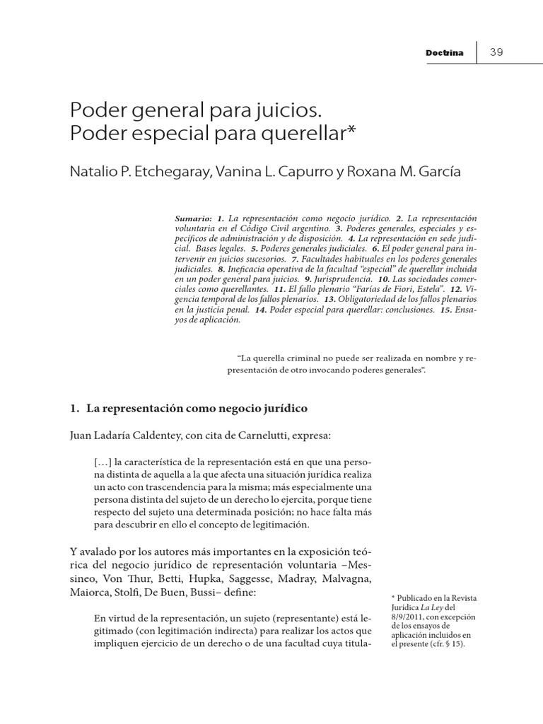 Poder General para Juicios | PDF | Ley procesal | Caso de ley