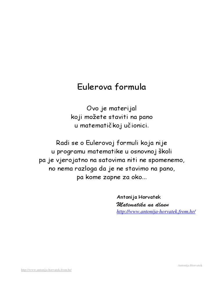 Eulerova Formula | PDF