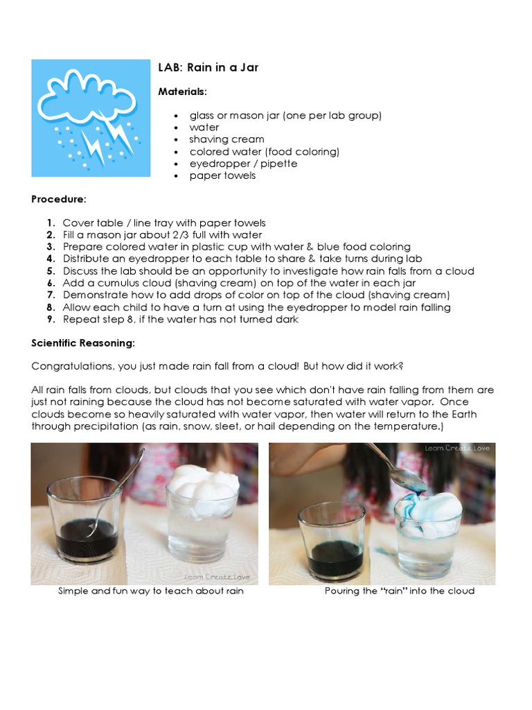 Rain in a Jar Experiment Guide | PDF | Art