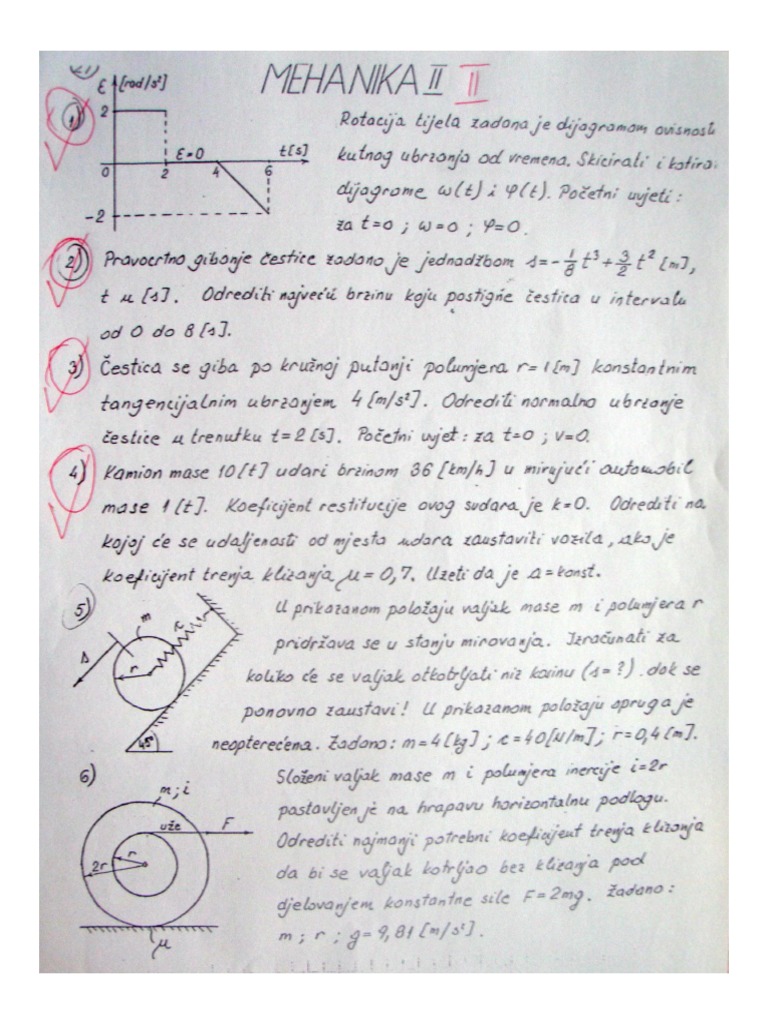 Mehanika 2 - Ispit 2 | PDF