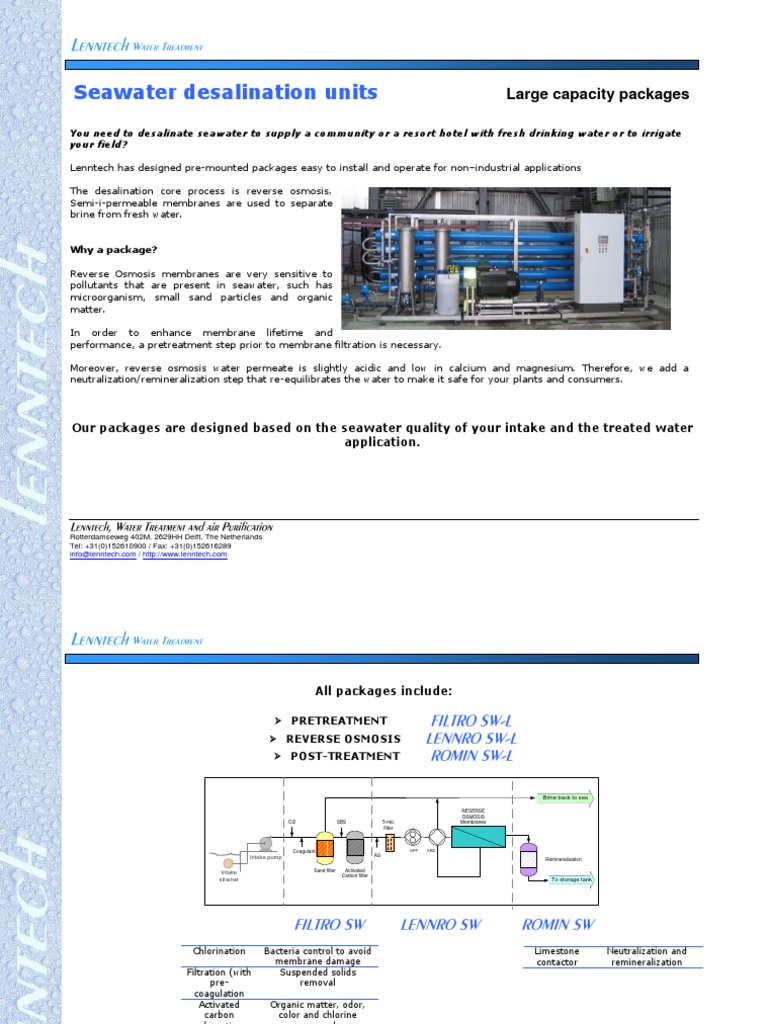Large SWRO Packages | PDF | Membrane | Desalination