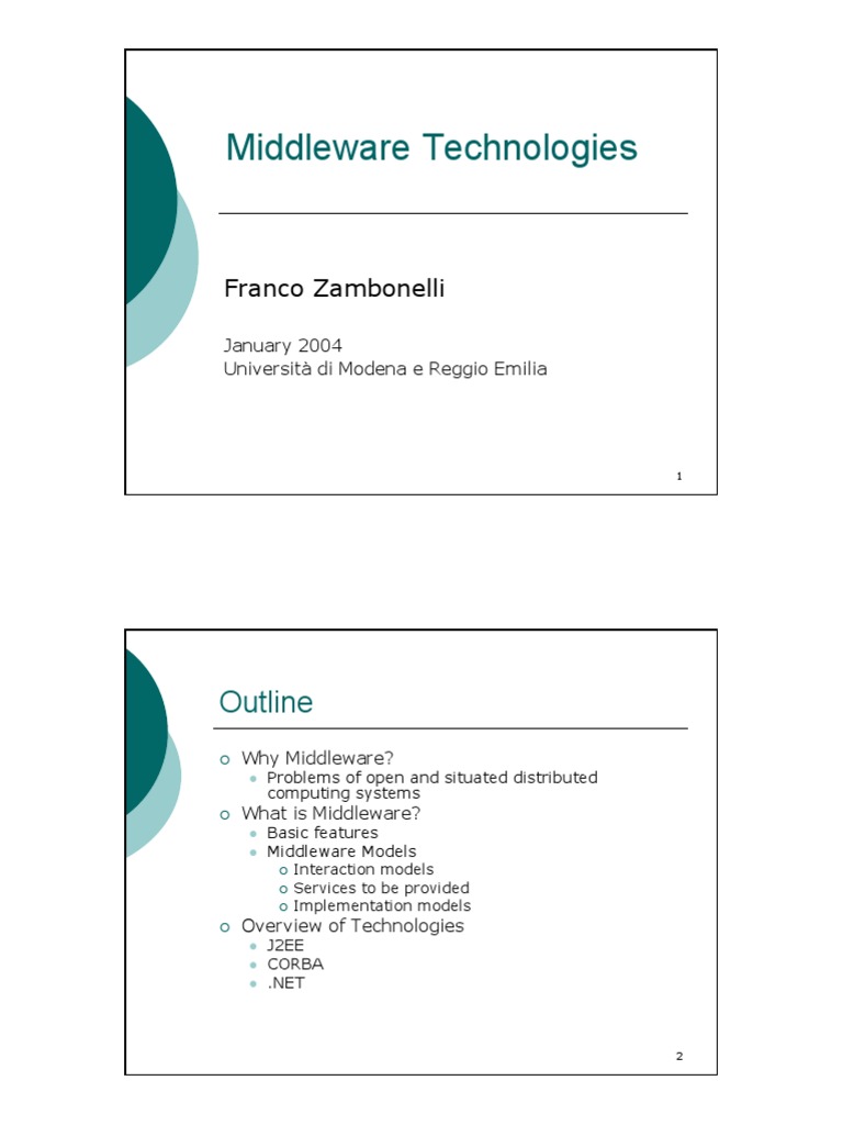 Middleware Pdf Pdf Object Computer Science Common Object Request Broker Architecture