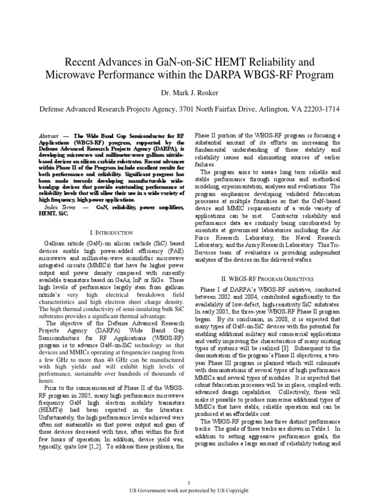 DARPA GaN Advances | Download Free PDF | Wafer (Electronics ...
