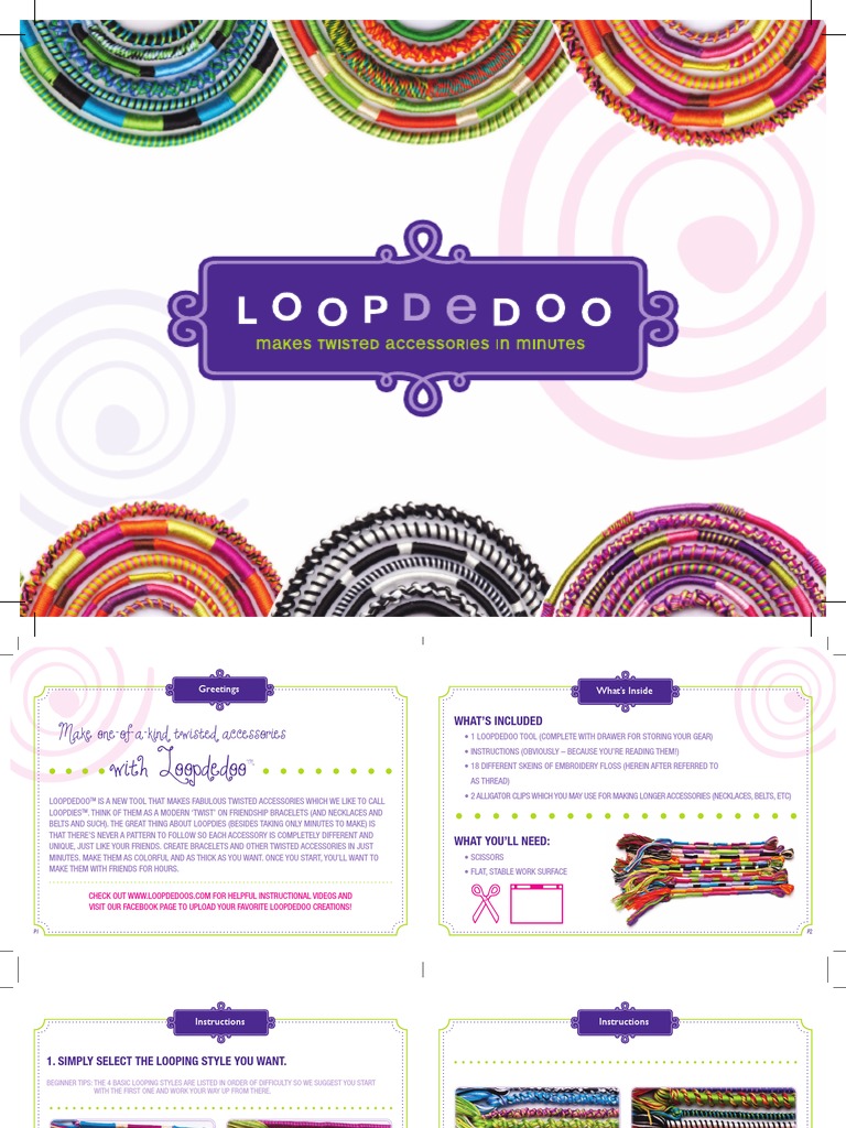 Loopdedoo Instructions Final For Print KO V2T1 PDF Format | PDF | Knot