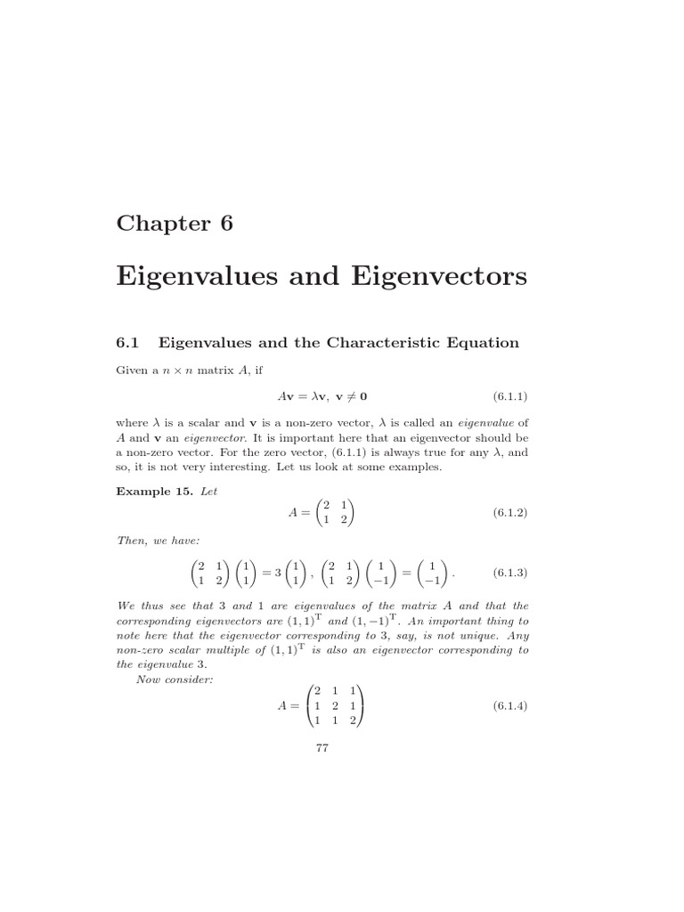 CH 6 | PDF | Eigenvalues And Eigenvectors | Matrix (Mathematics)