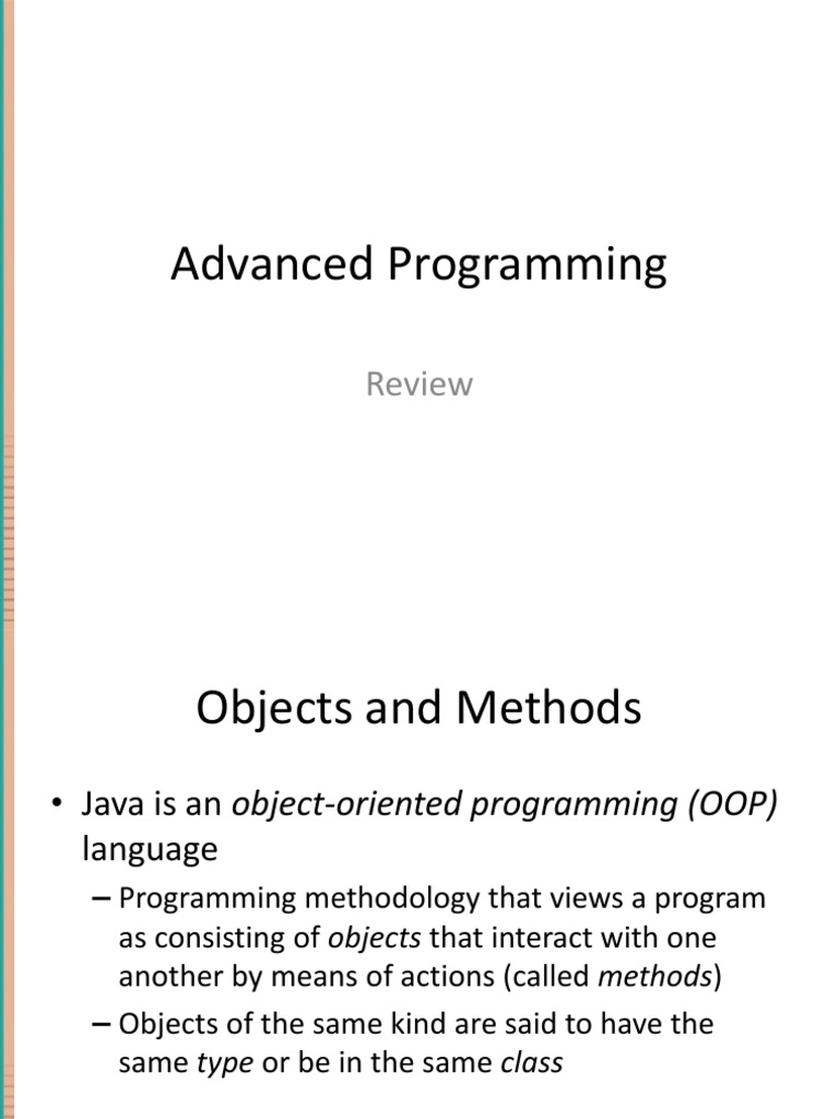 AP Lec1 Review | PDF | String (Computer Science) | Method (Computer Programming)