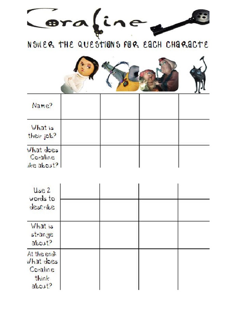 Coraline Worksheet | PDF