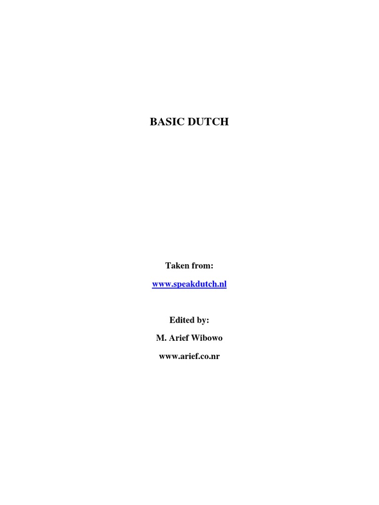 Basic Dutch | PDF | Grammatical Gender | Morphology