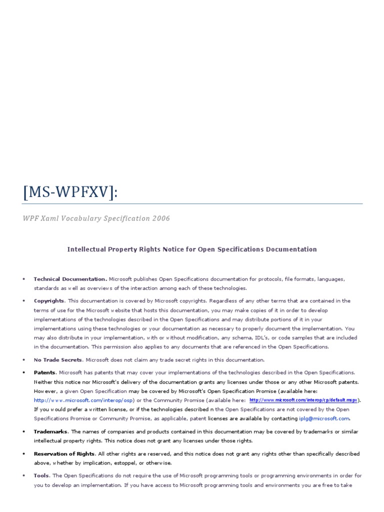 (MS-WPFXV) : WPF XAML Vocabulary Specification 2006 | PDF | Extensible ... (MS-WPFXV) : WPF XAML Vocabulary Specification 2006 | PDF | Extensible ...