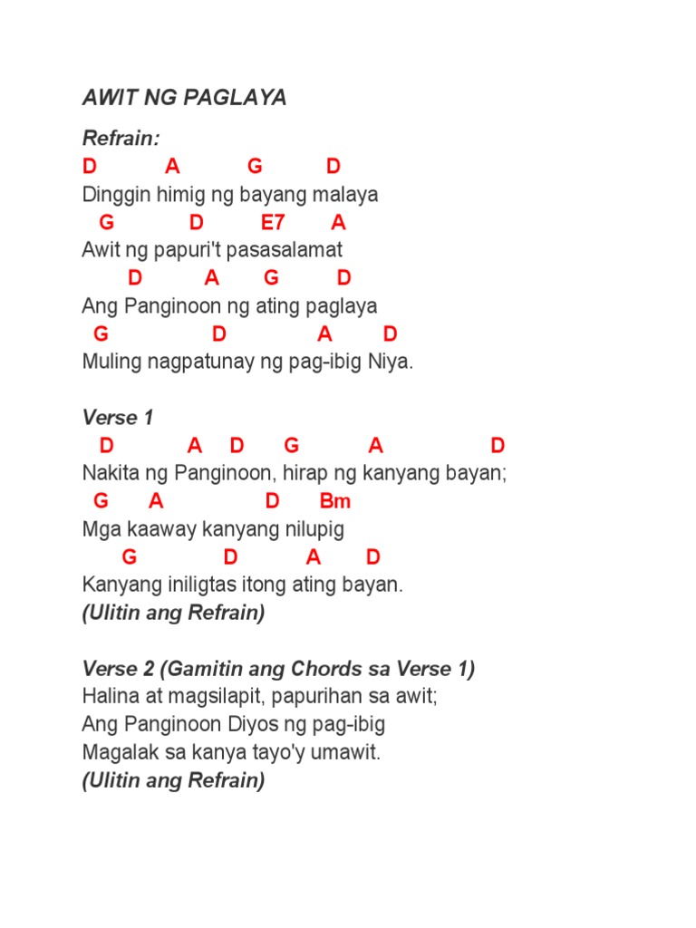 Awit NG Paglaya | PDF