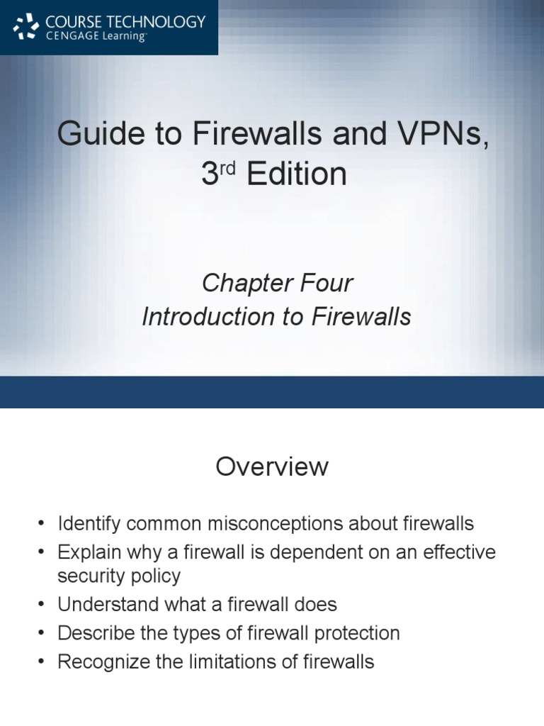 Ch04 Introduction To Firewalls | PDF | Firewall (Computing) | Virtual Private Network