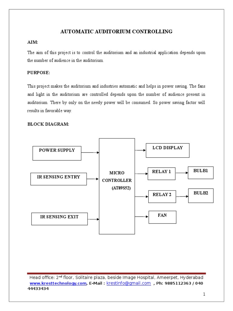 99.automatic Auditorium Controlling | PDF | Infrared | Remote Control