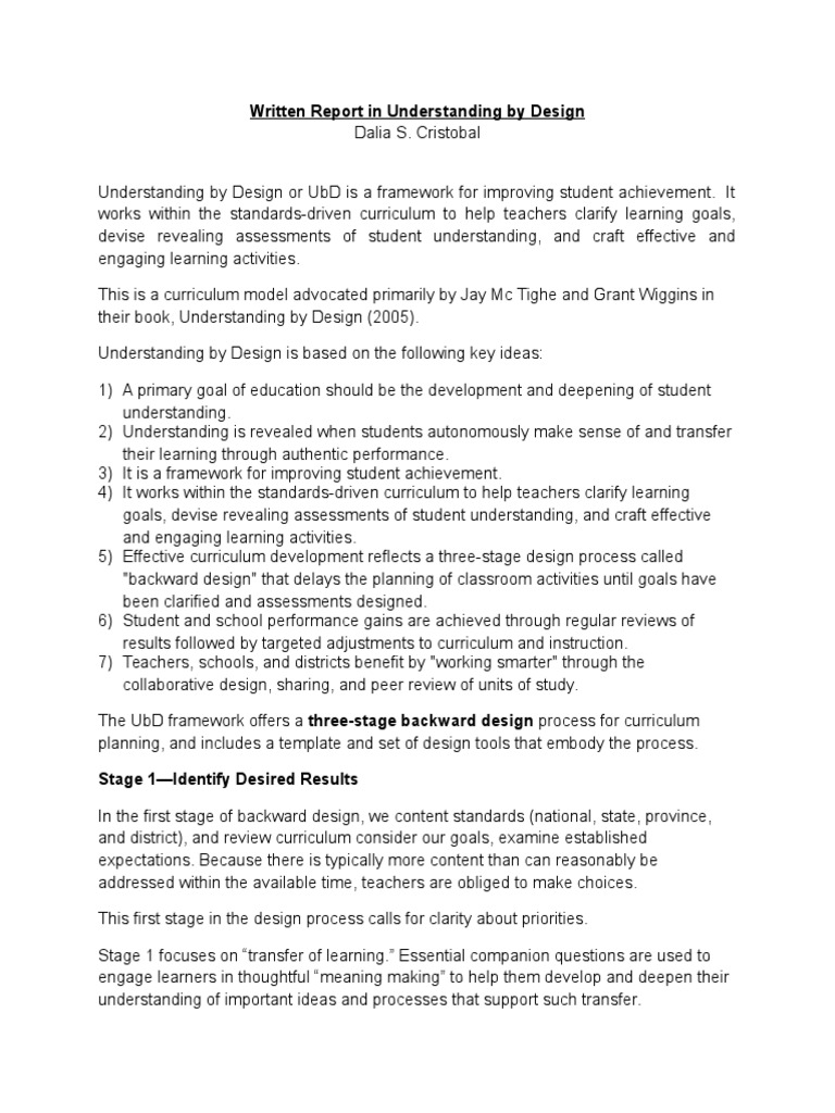 Understanding by Design | PDF | Educational Assessment | Quality Of Life