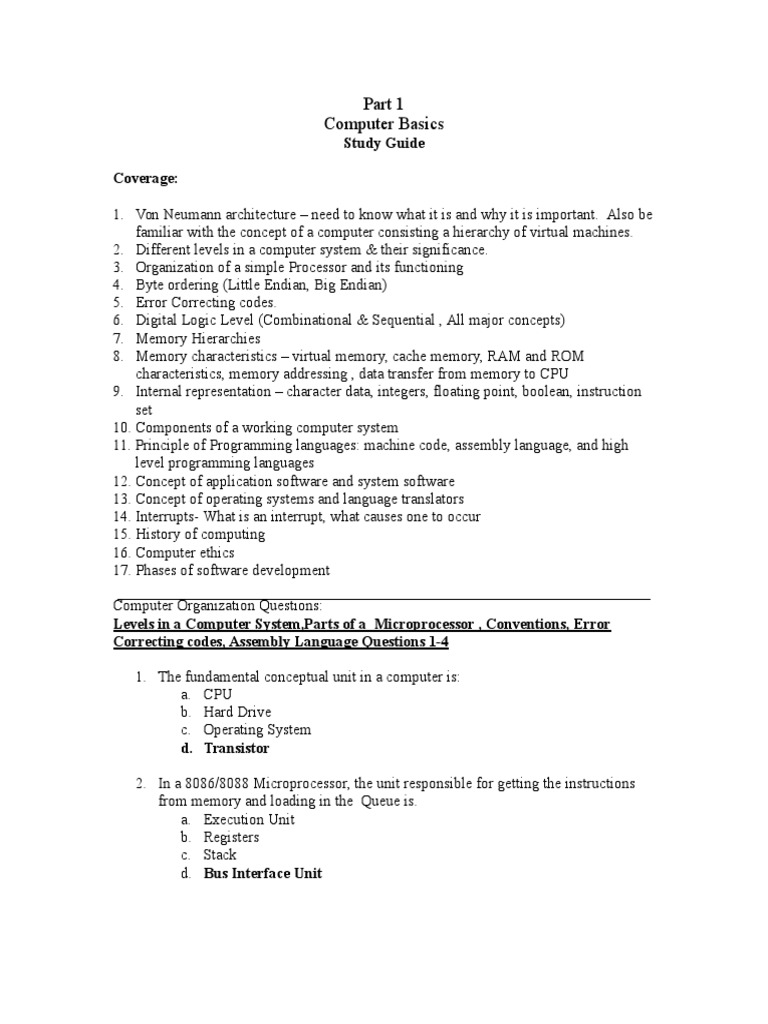 Computer Fundamentals Study Guide: An In-Depth Review of Computer ...