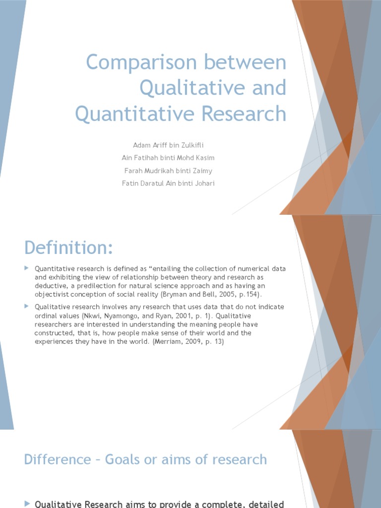 Comparison Between Qualitative and Quantitative Research | PDF ...