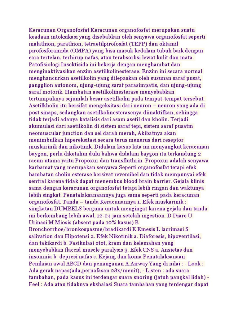 Keracunan Organofosfat | PDF