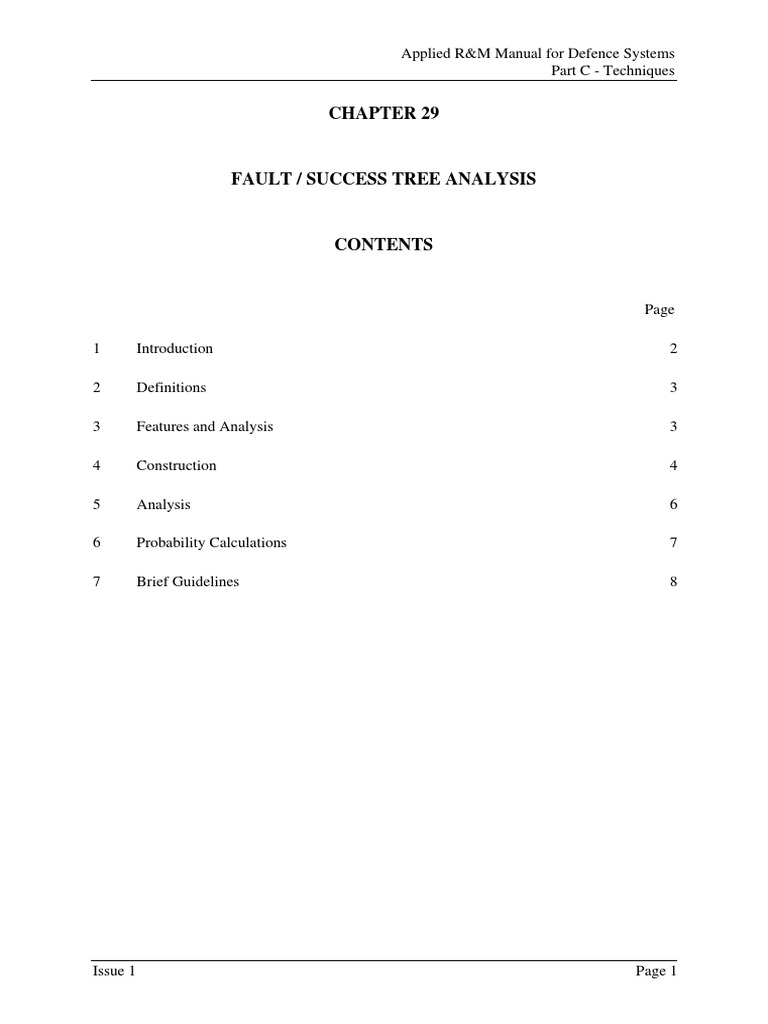 Fault Tree Analysis | PDF | Reliability Engineering | Computing And Information Technology