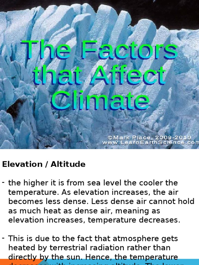 Presentation - Factors Affecting Climate | PDF | Monsoon | Rain