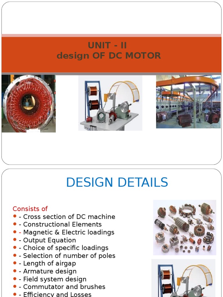 Design of DC Motor | PDF | Alternating Current | Electric Motor