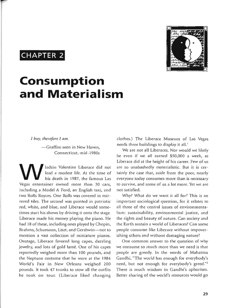 Consumption and Materialism | PDF | The Theory Of The Leisure Class