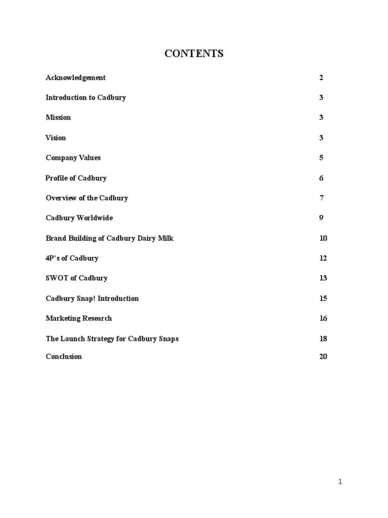 Cadbury Report | PDF | Marketing Research | Chocolate
