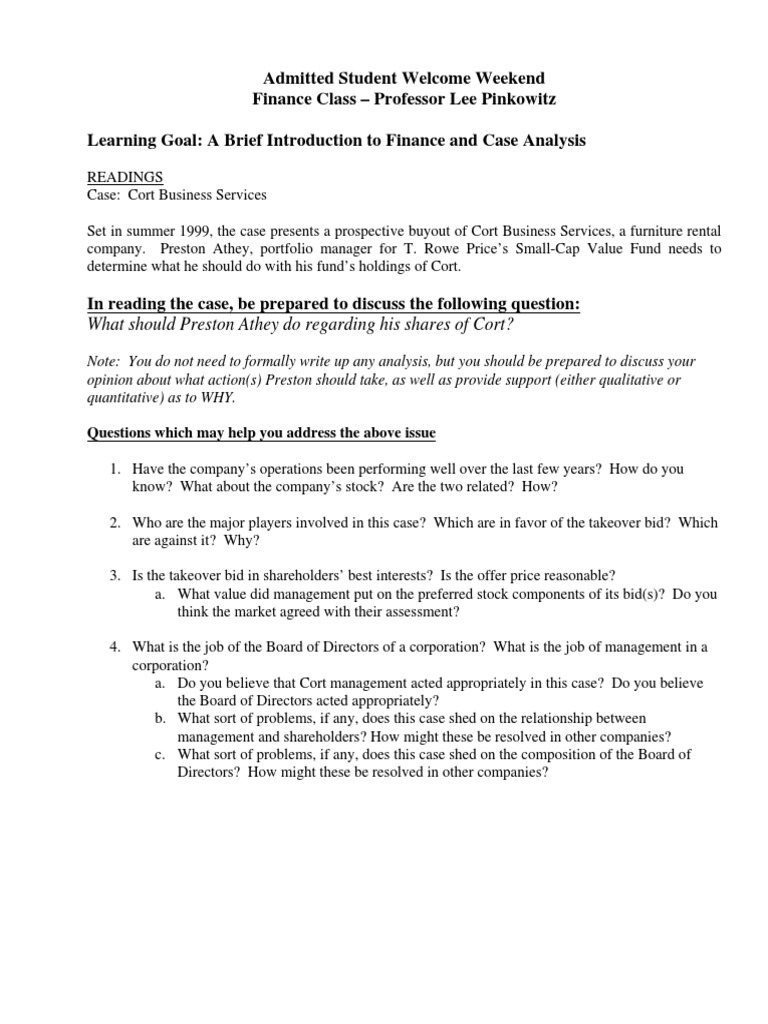 Georgetown Mock Class - Case Study | PDF | Stocks | Preferred Stock